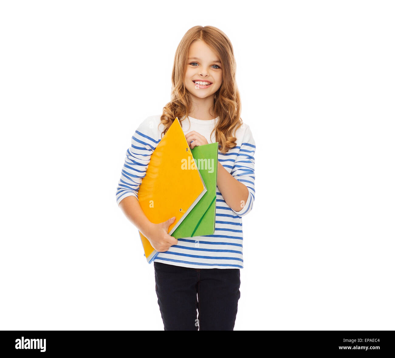child holding colorful folders Stock Photo - Alamy
