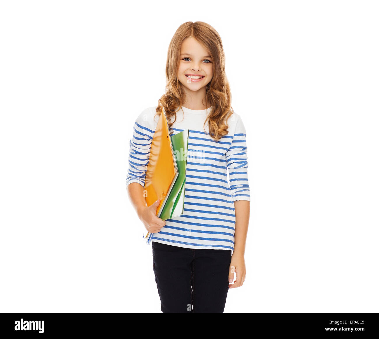 child holding colorful folders Stock Photo - Alamy