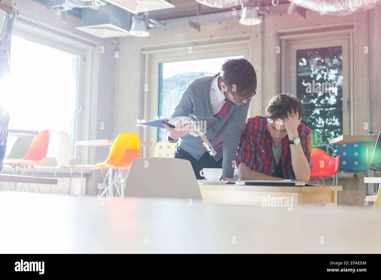 creative businessman document editing office Stock Photo - Alamy