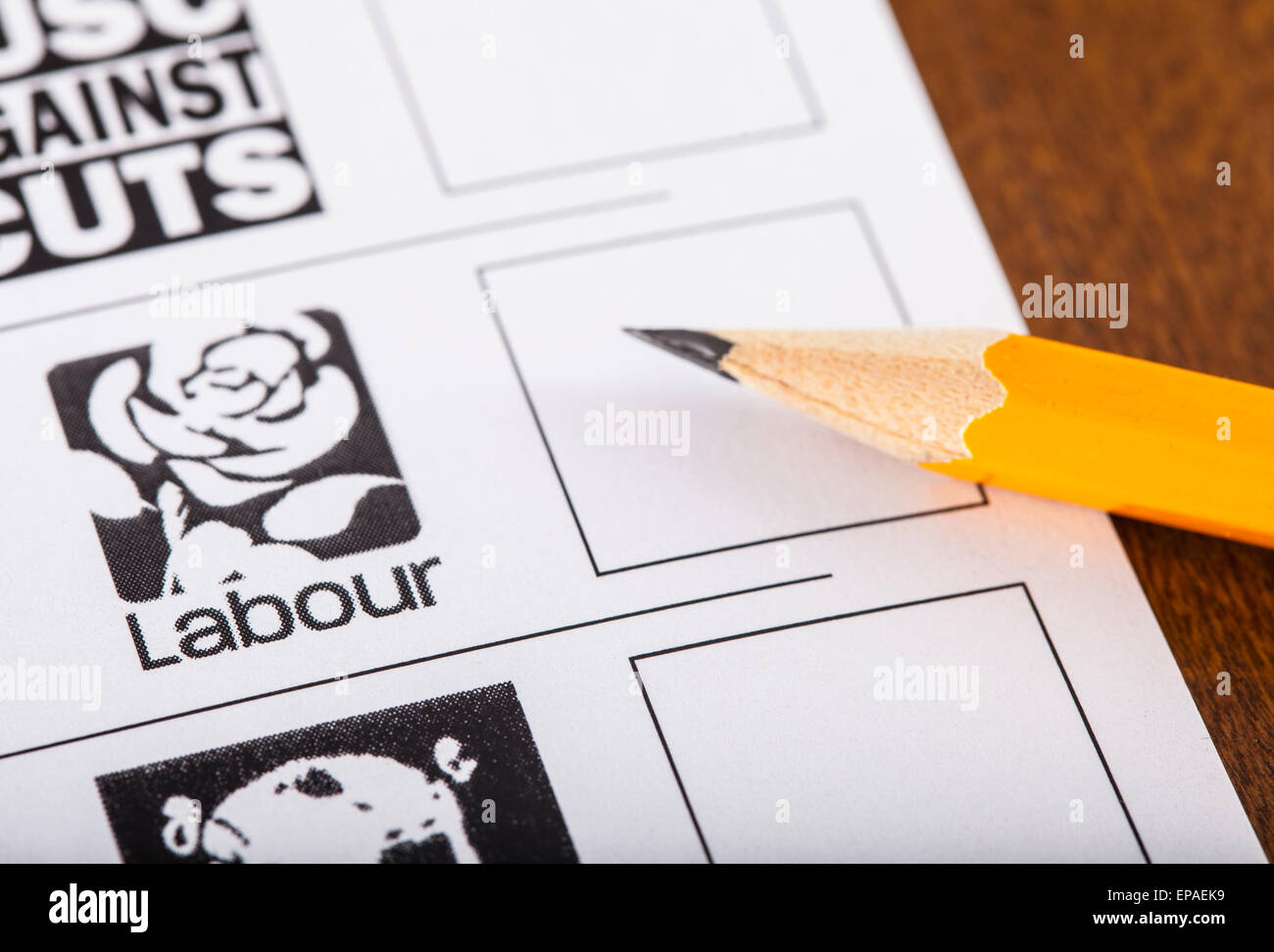 Labour box on ballot paper hi-res stock photography and images - Alamy