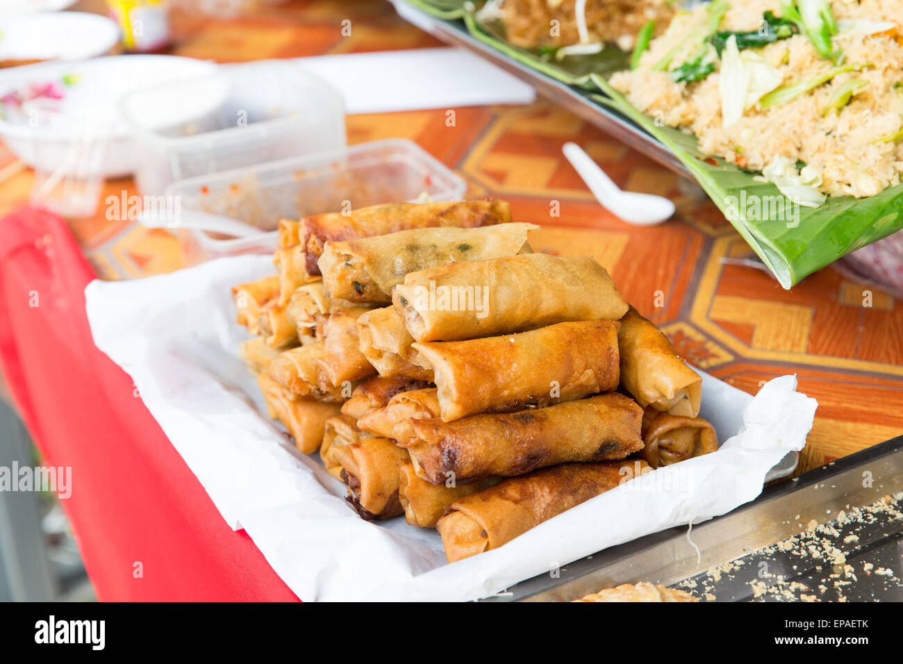 Preparing the spring rolls hi-res stock photography and images - Alamy