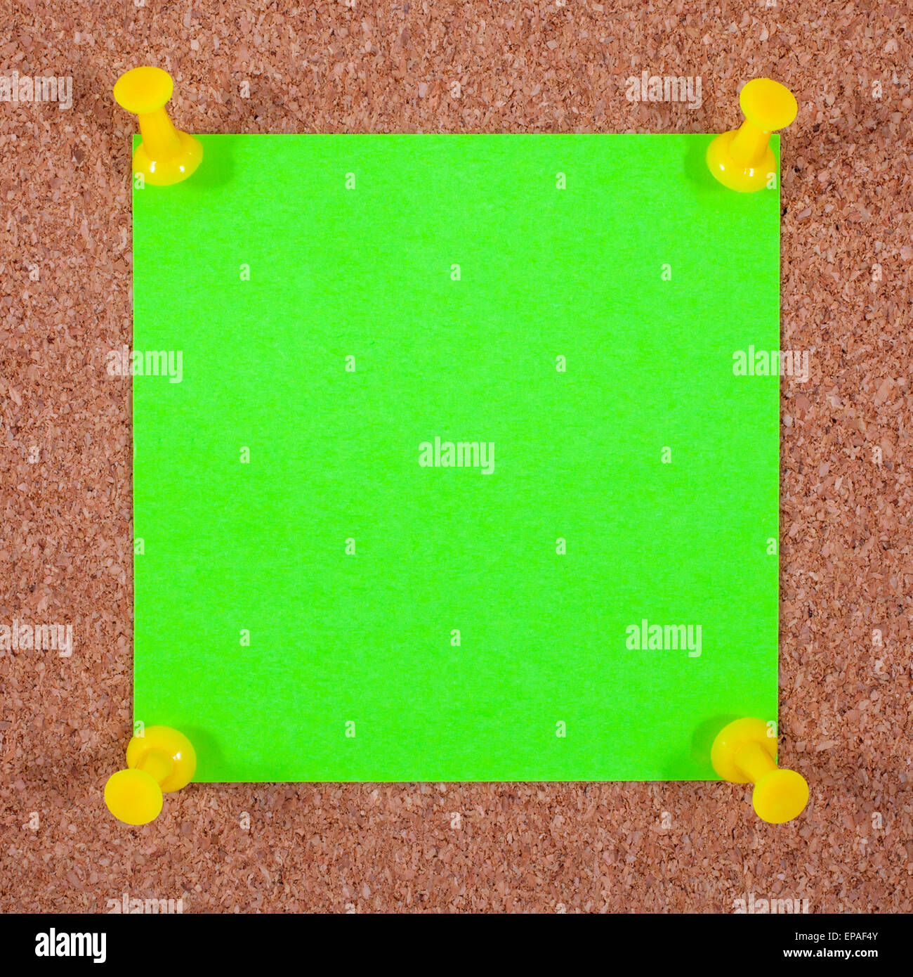 Blank Note Paper Pinned to a Noticeboard Stock Photo - Alamy