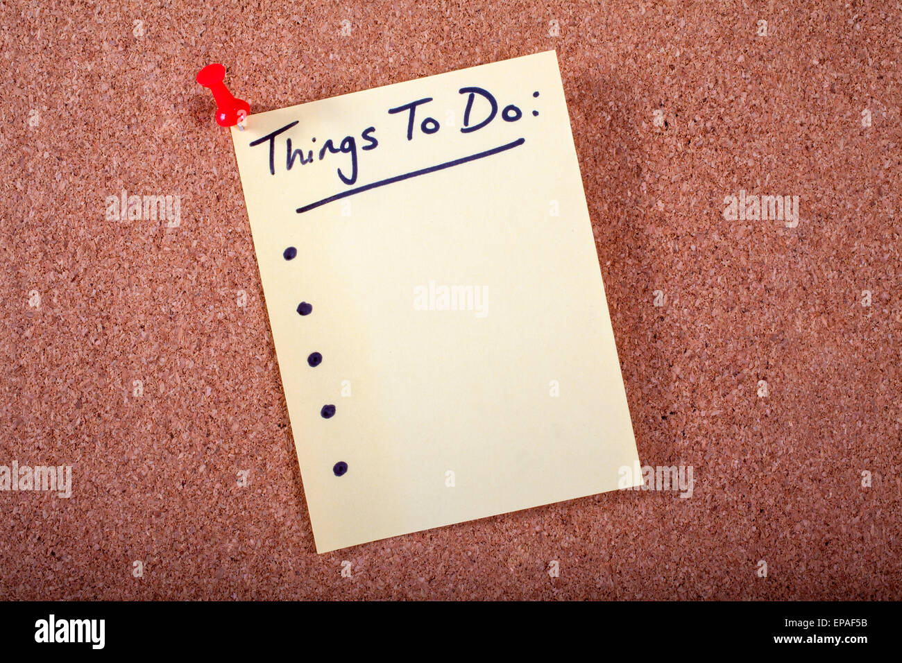 Things To Do List pinned to a Noticeboard Stock Photo - Alamy