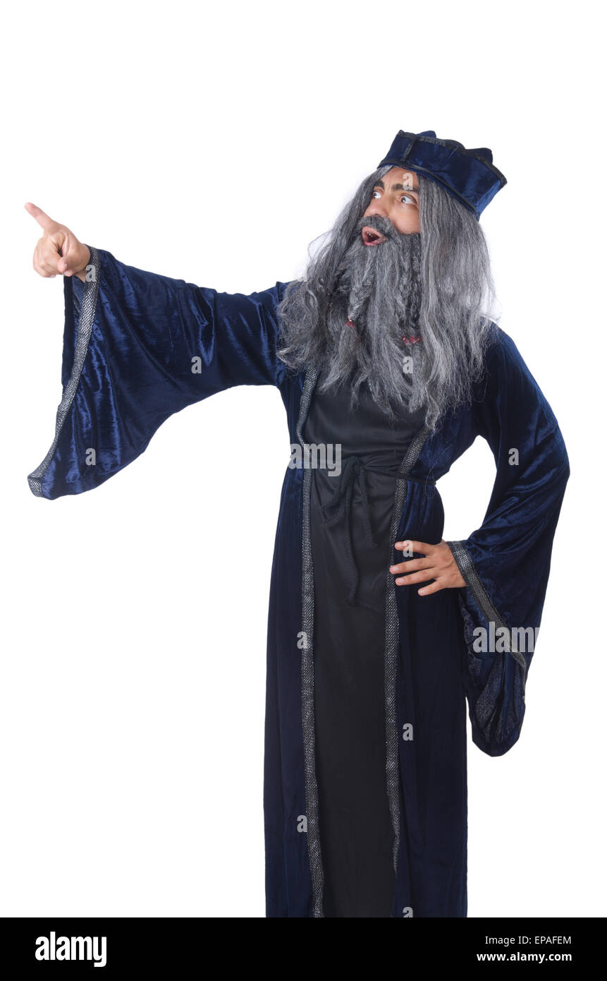 Wizard isolated on the wise background Stock Photo - Alamy