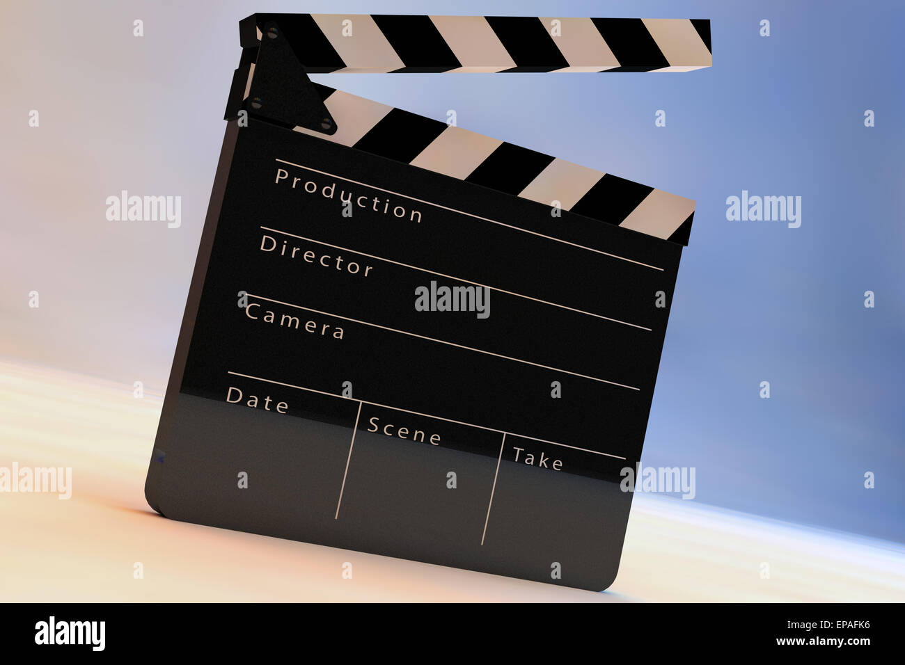 Film Slate Clapper 3D render Stock Photo - Alamy