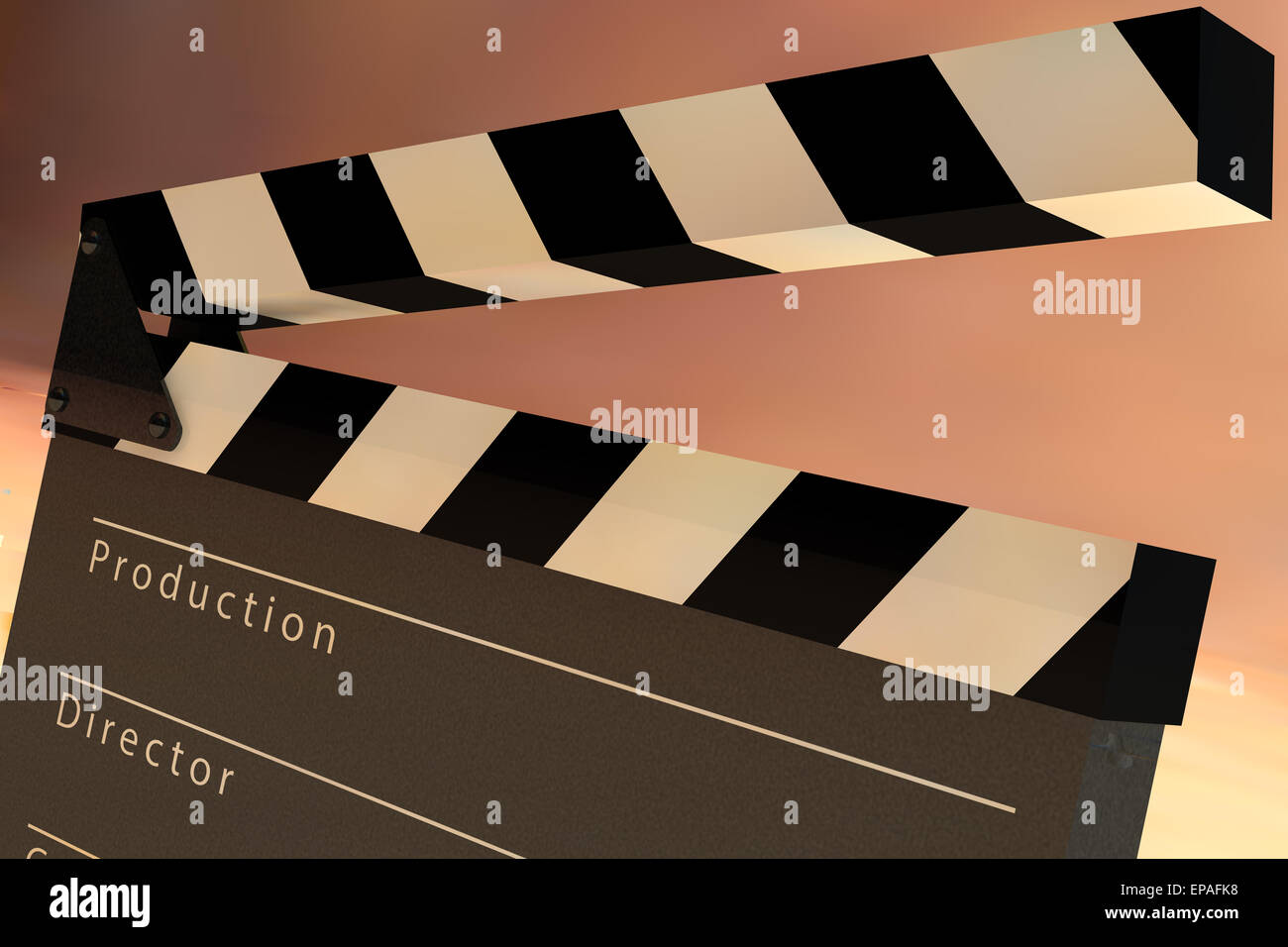 Film Slate Clapper 3D render Stock Photo - Alamy
