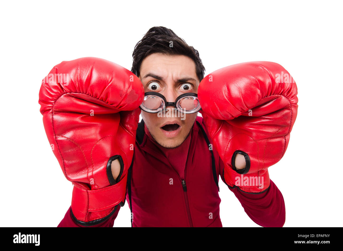 Funny boxer isolated on white Stock Photo - Alamy