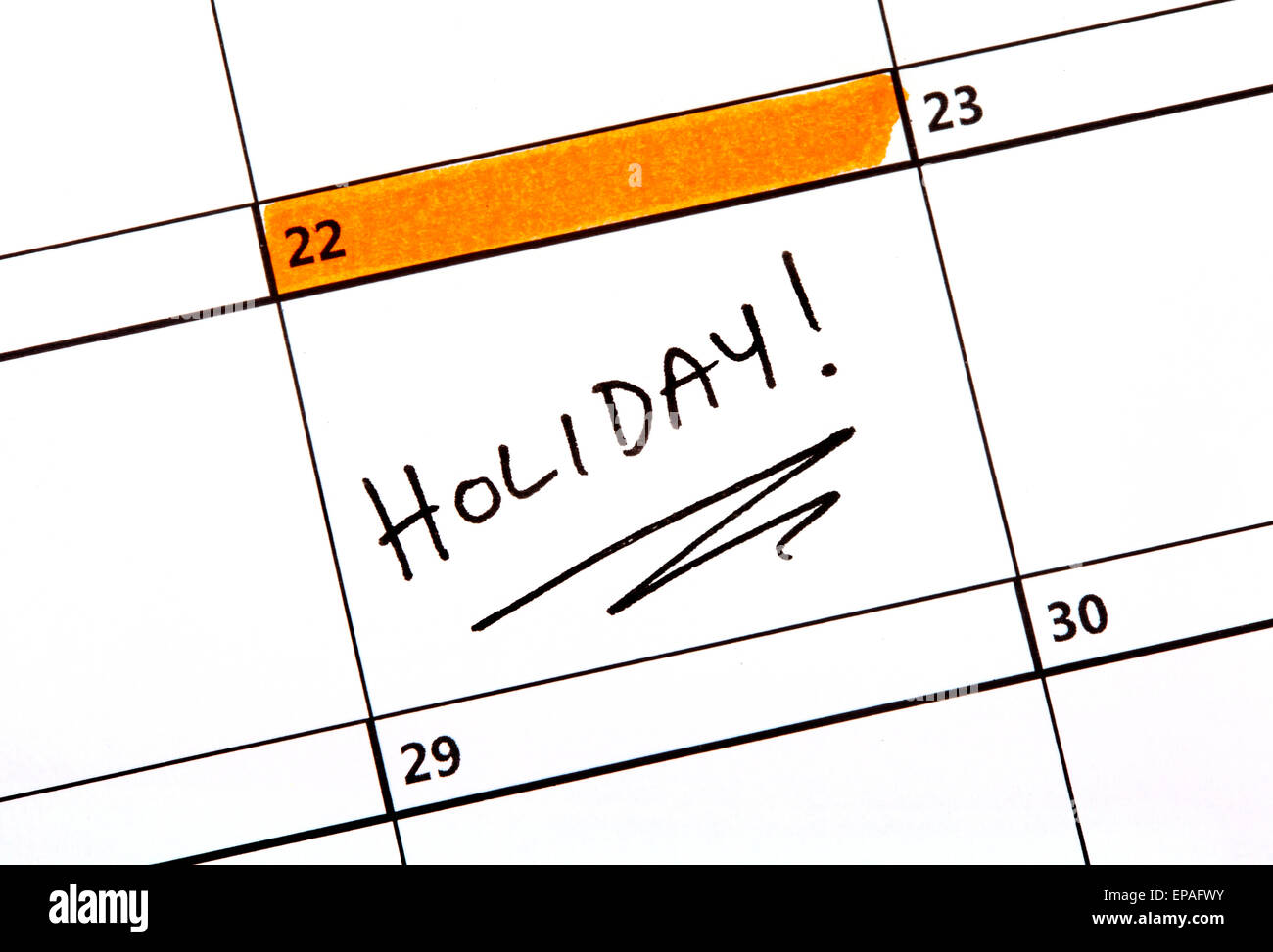 A holiday date highlighted on a Calendar Stock Photo - Alamy