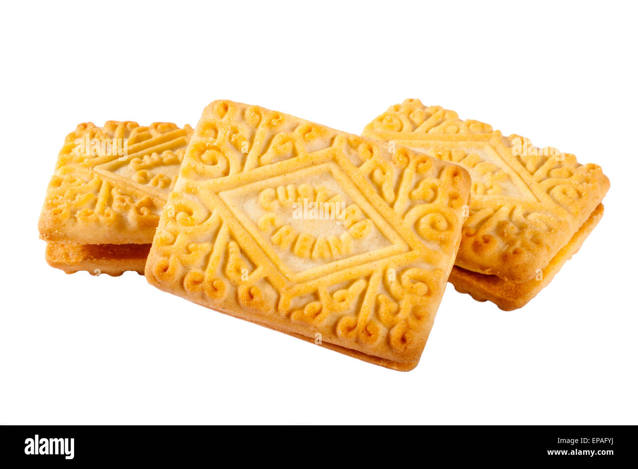 Custard Cream biscuits over a plain white background Stock Photo - Alamy