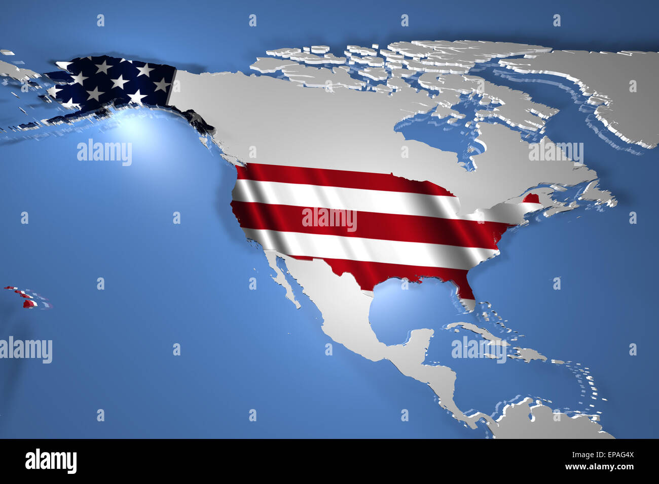 United States of America USA Flag in the Shape of the Country Map in a ...
