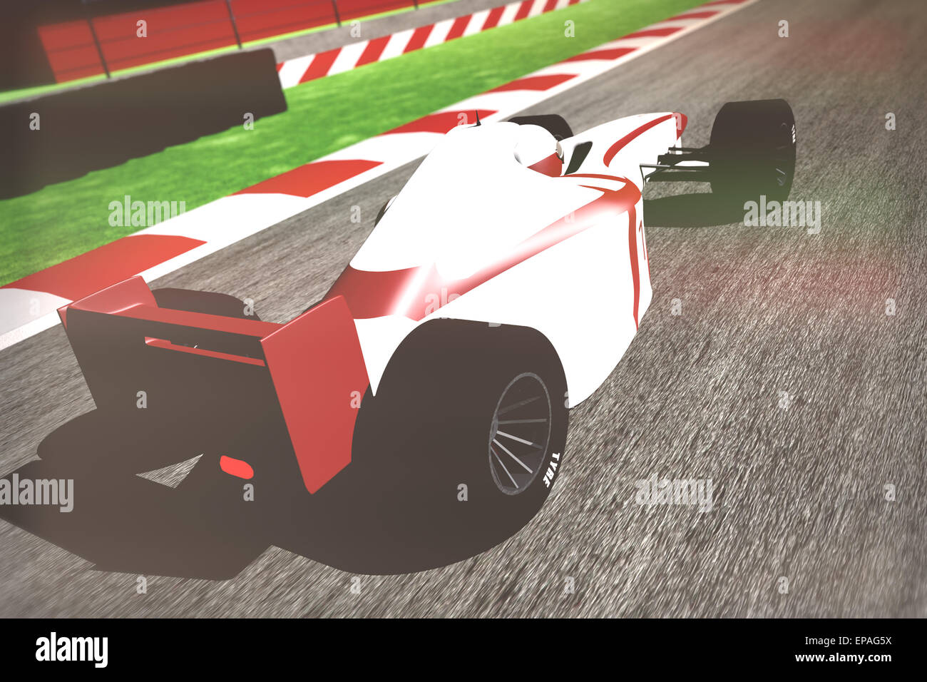 Formula 1, Indy Type Race Car on Track 3D artwork render Stock Photo ...