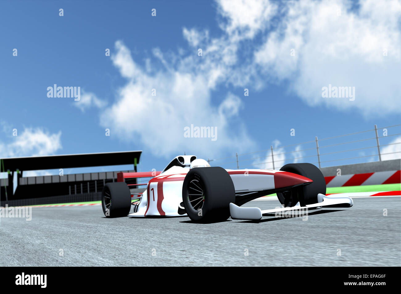 Formula 1, Indy Type Race Car on Track 3D artwork render Stock Photo ...