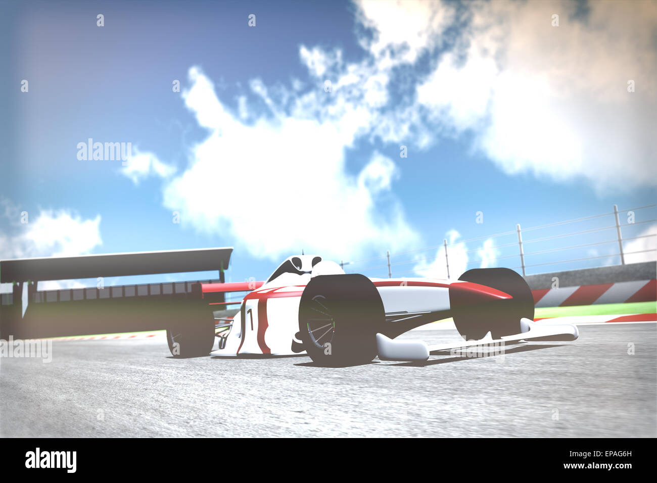 Formula 1, Indy Type Race Car on Track 3D artwork render Stock Photo ...