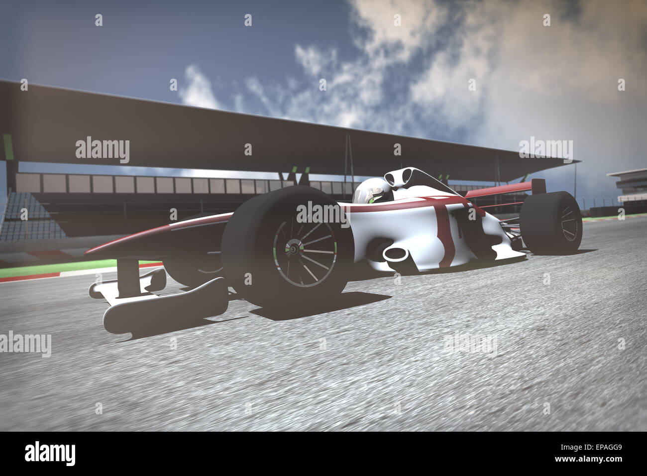 Formula 1, Indy Type Race Car on Track 3D artwork render Stock Photo ...