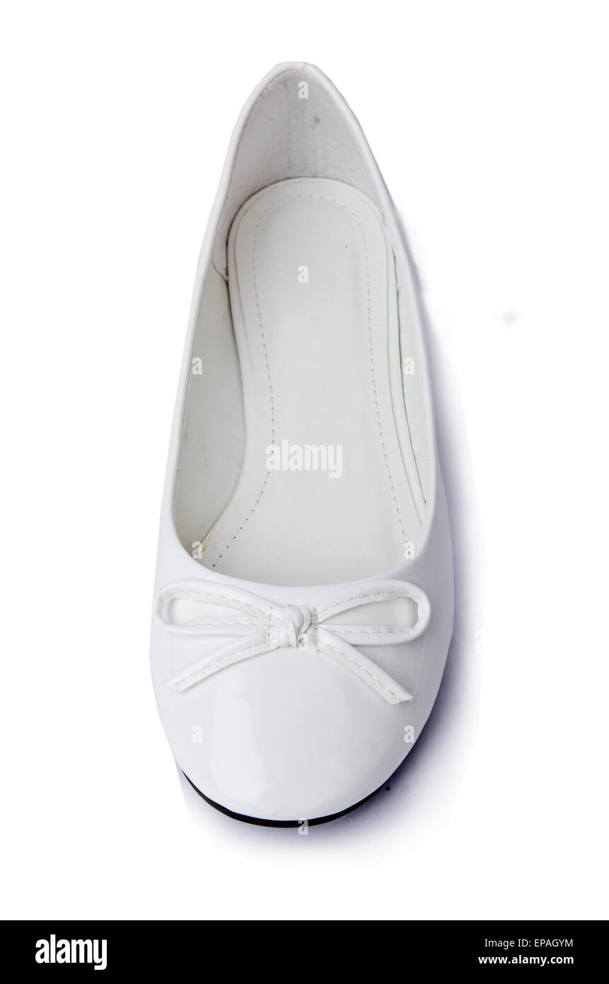 Golden ballet shoes isolated on white Stock Photo - Alamy