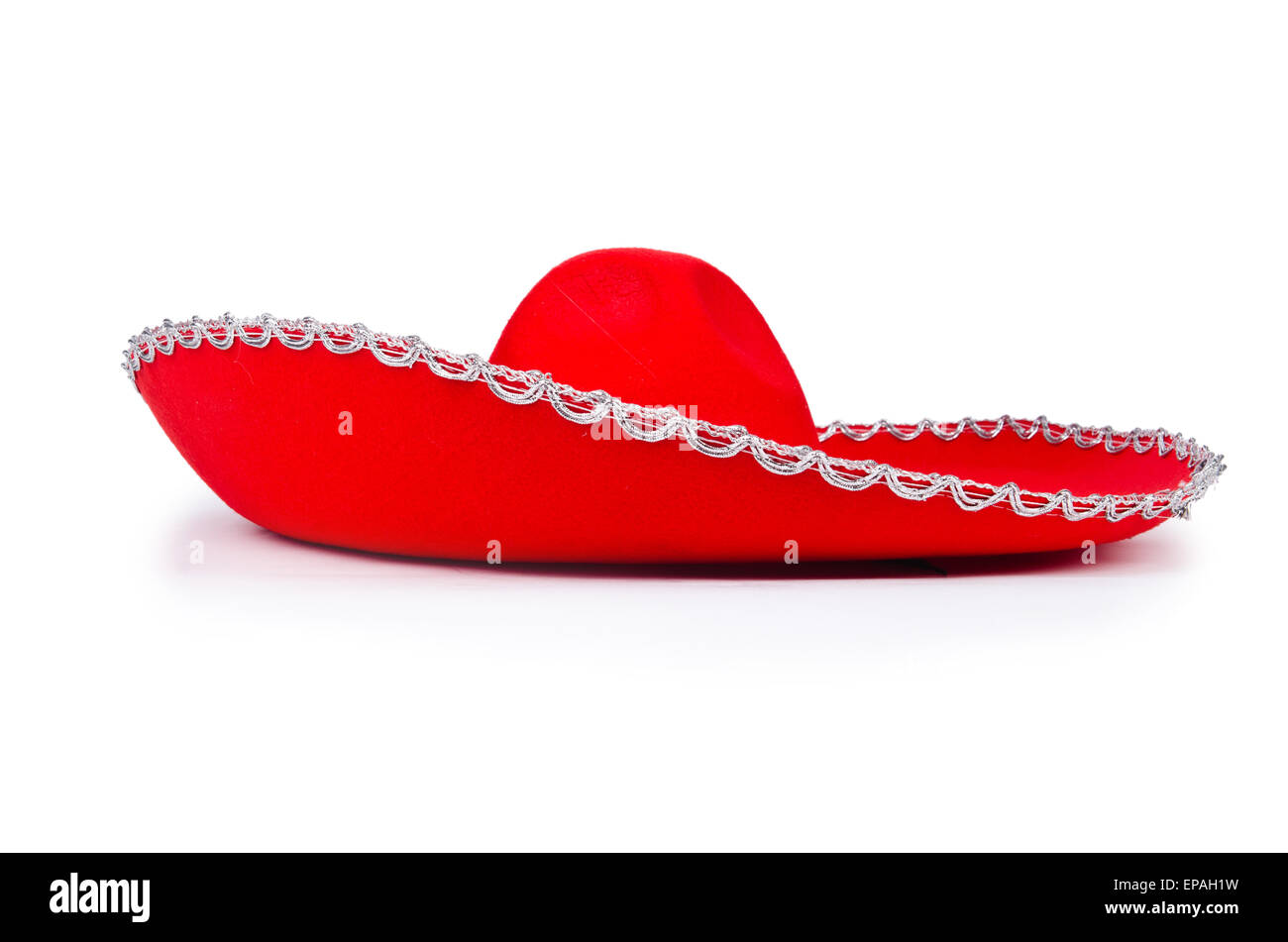 Red mexixan sombrero hat isolated on white Stock Photo - Alamy
