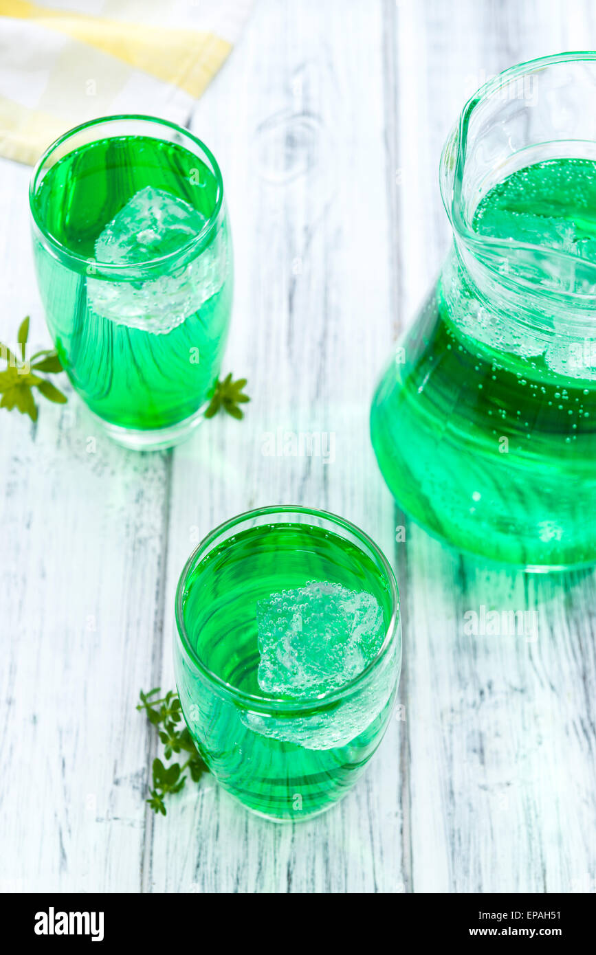 Woodruff Drink in a glass (made with syrup Stock Photo - Alamy