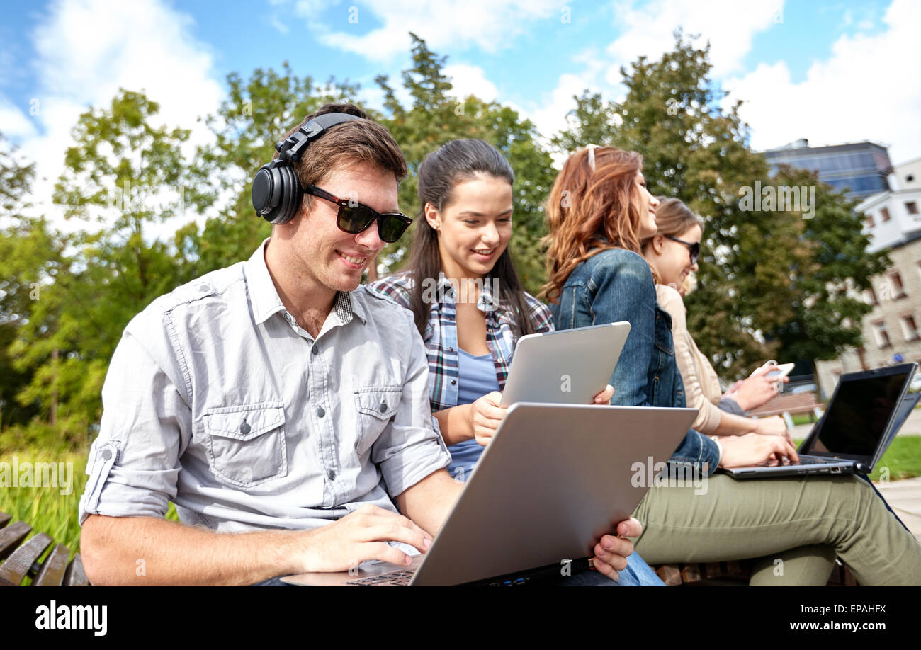 students or teenagers with laptop computers Stock Photo - Alamy