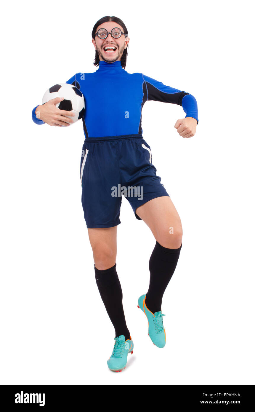 Football player isolated on the white background Stock Photo - Alamy