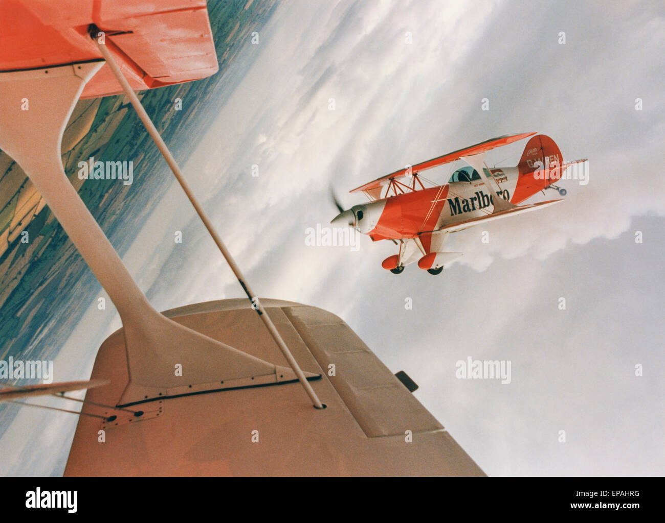 Marlboro Aerobatic Display Team perform a loop the loop in the skies ...