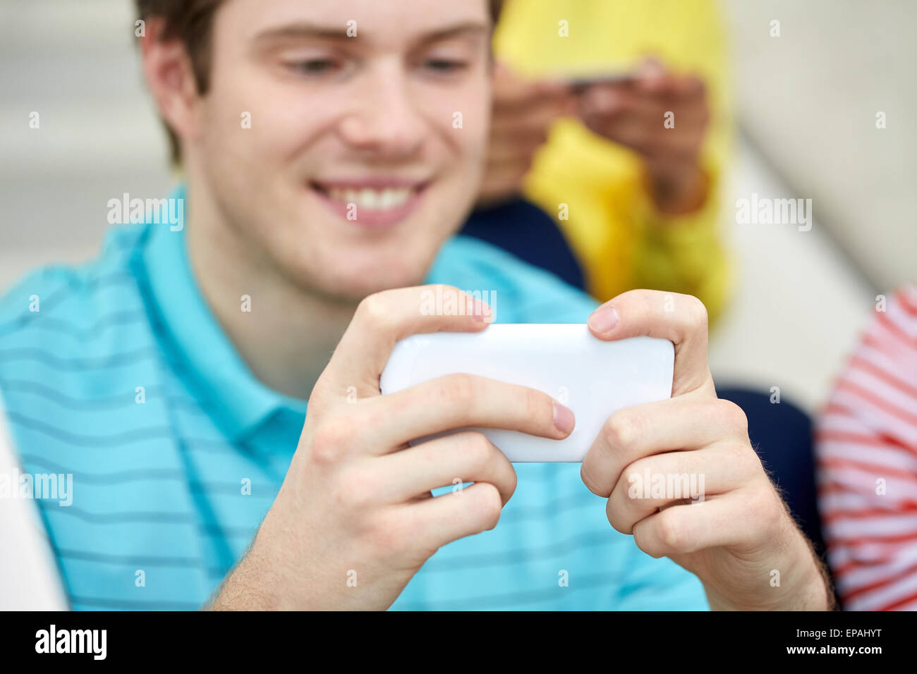 close up of young man with smartphone Stock Photo - Alamy