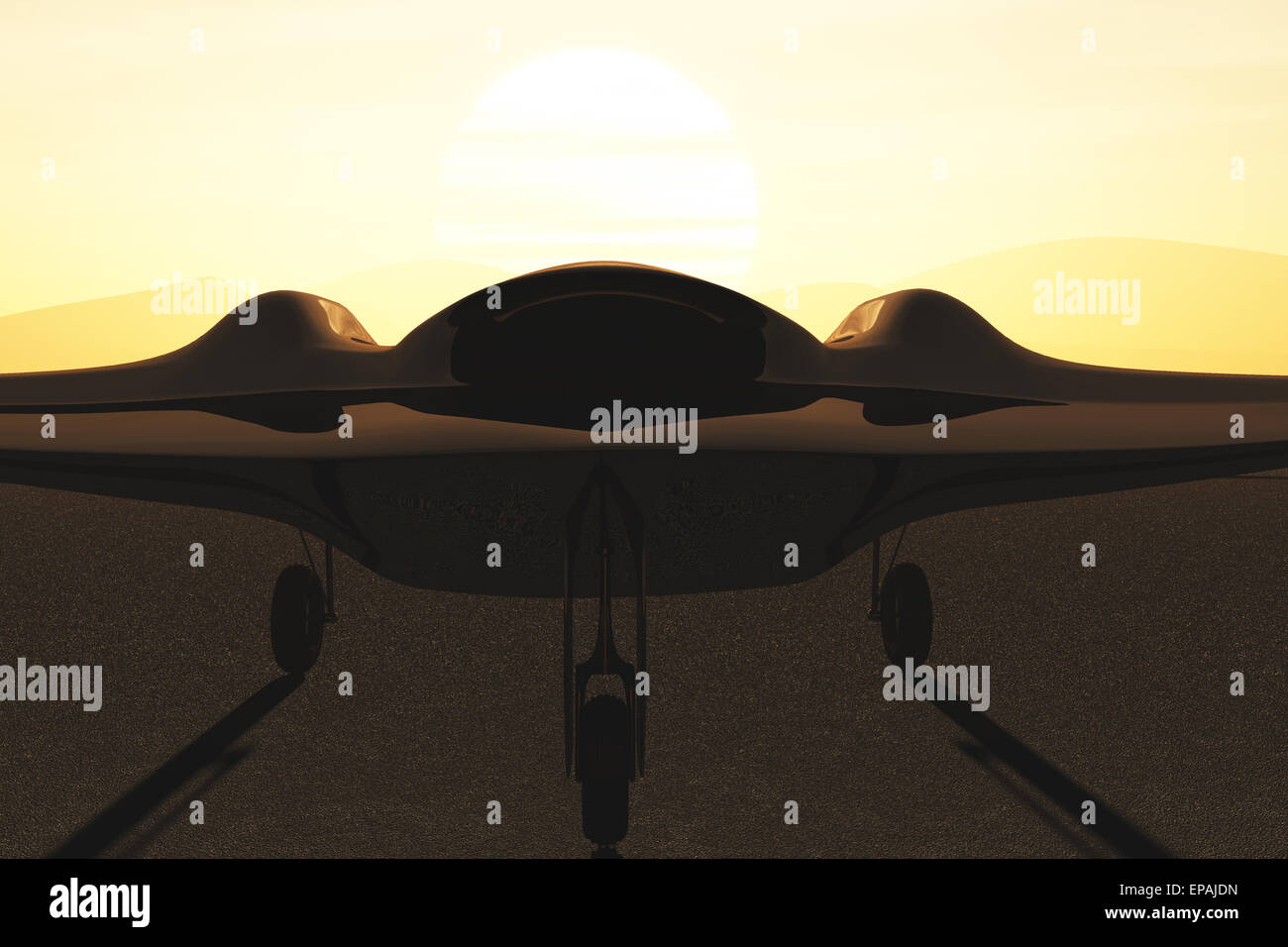 Sentinel Type Drone at the Base in the Sunset Sunrise 3D artwork Stock ...