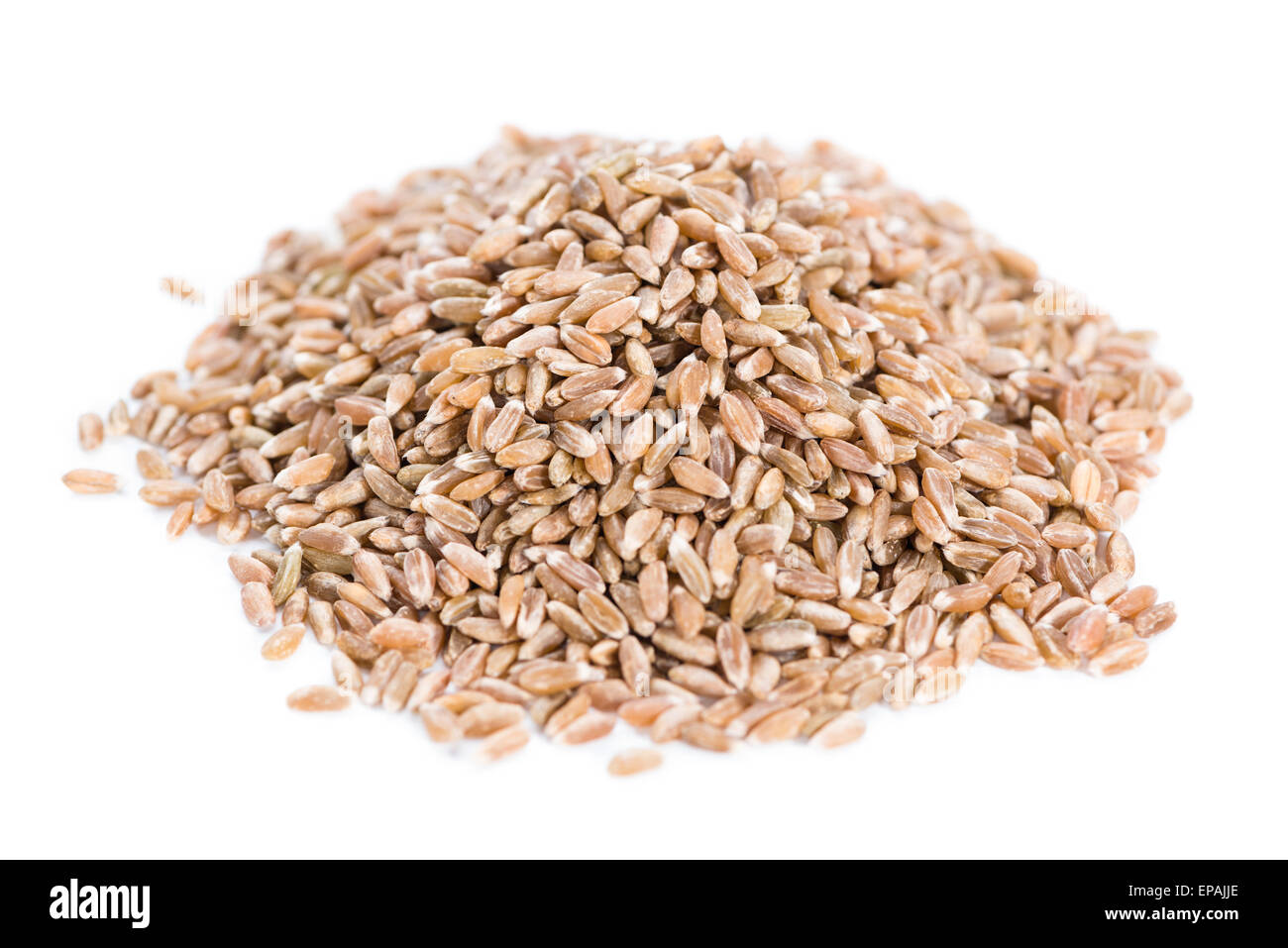 Portion of Spelt (isolated on pure white background Stock Photo - Alamy