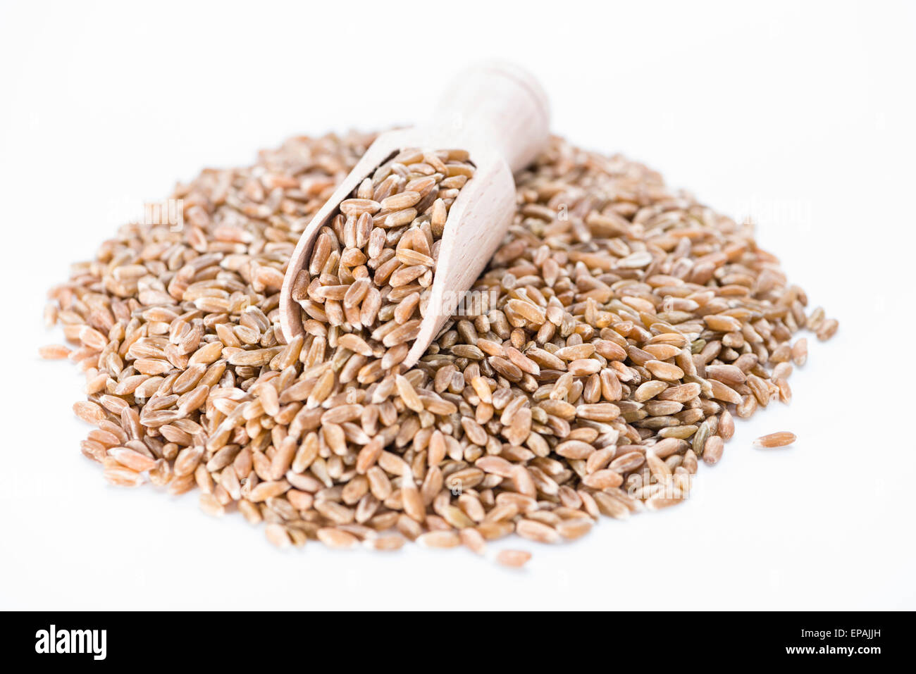 Portion of Spelt (isolated on pure white background Stock Photo - Alamy