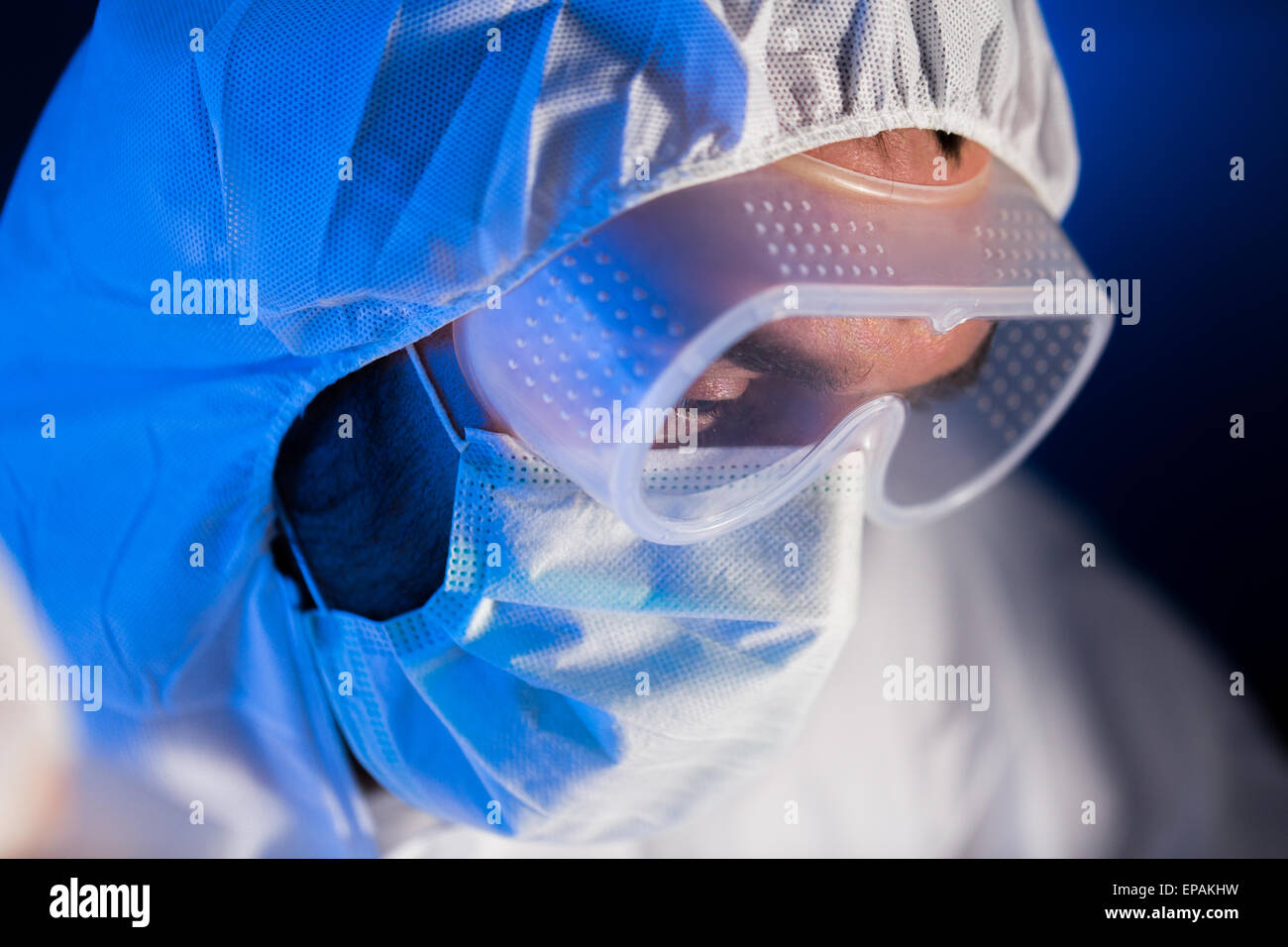 close up of scientist face in chemical lab Stock Photo - Alamy