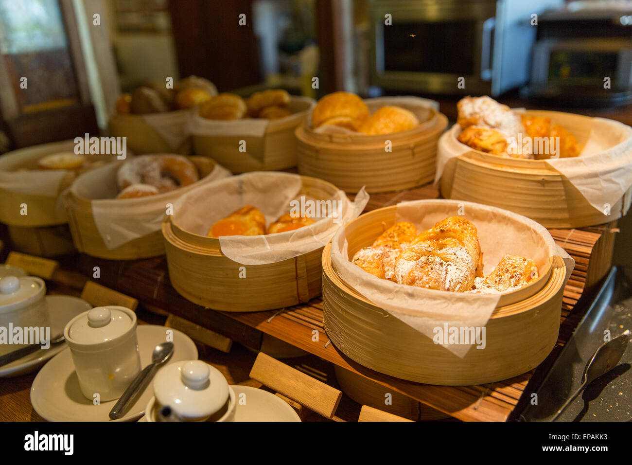 bread and buns at restaurant Stock Photo - Alamy