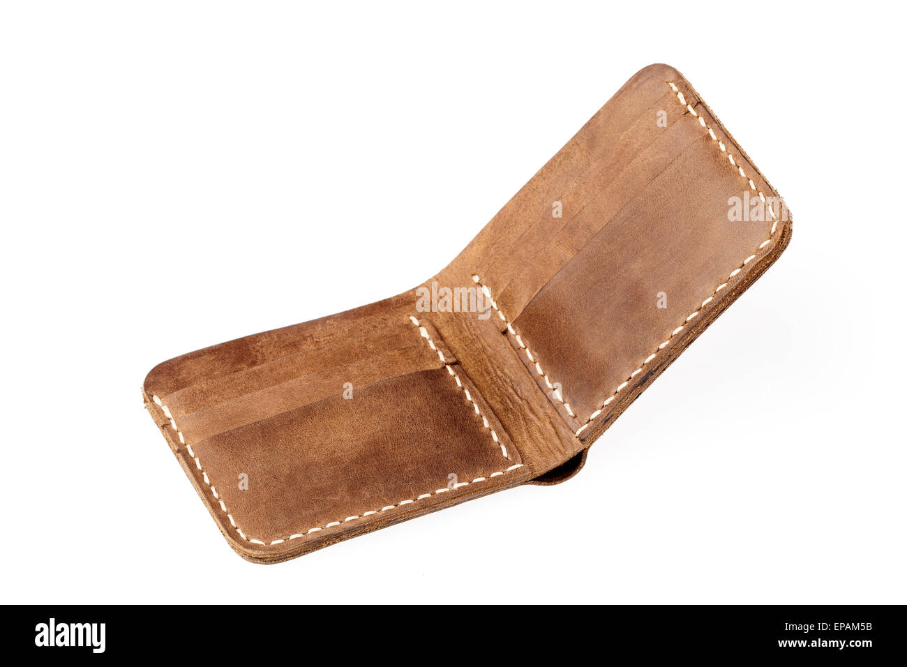 brown leather wallet isolated on white background Stock Photo - Alamy