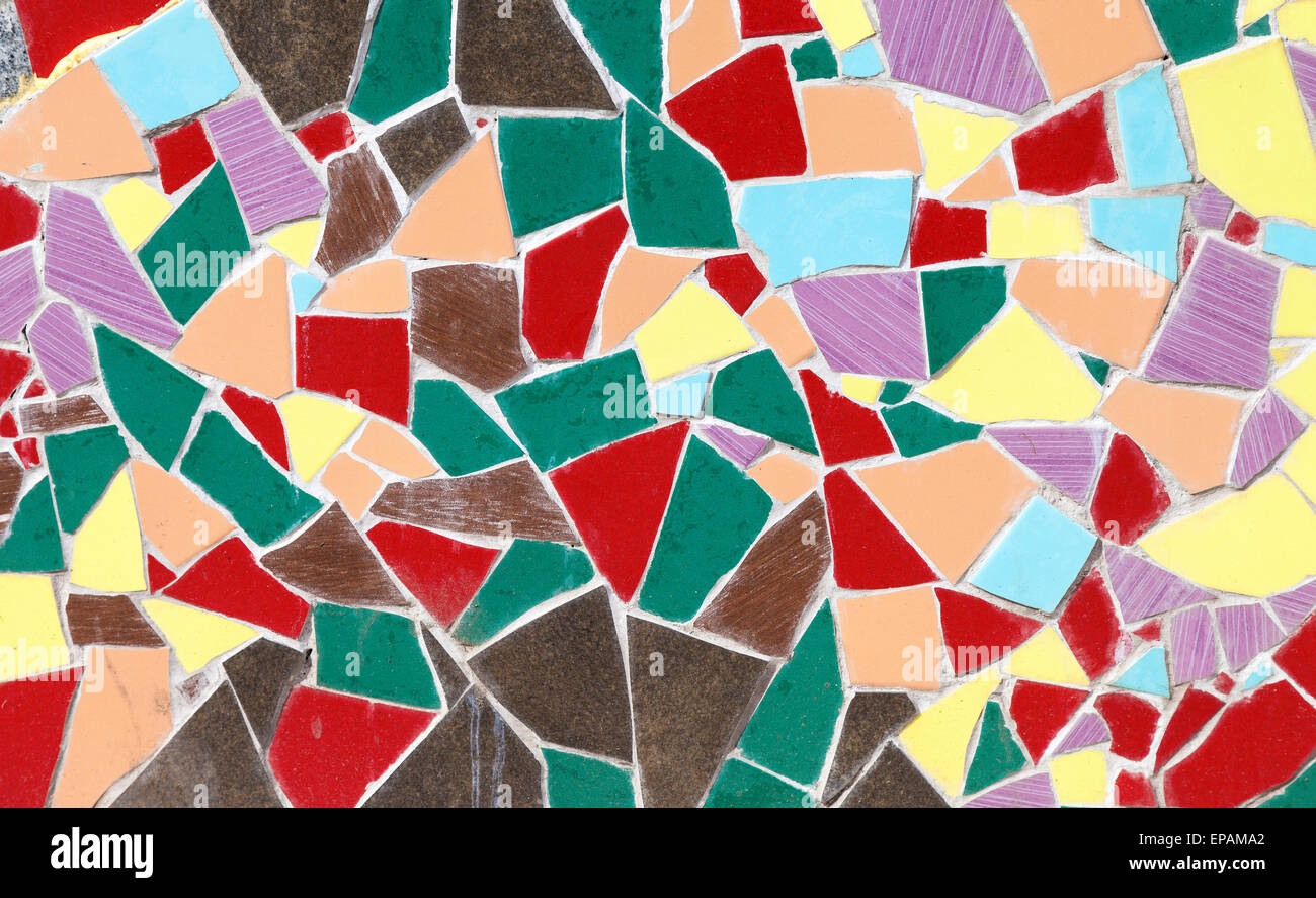 Ceramic glass colorful tiles mosaic composition pattern background ...