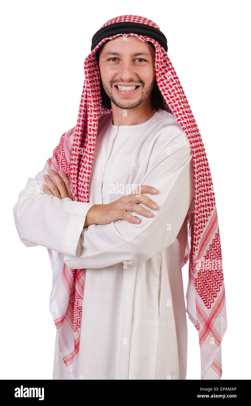 Arab man isolated on white Stock Photo - Alamy