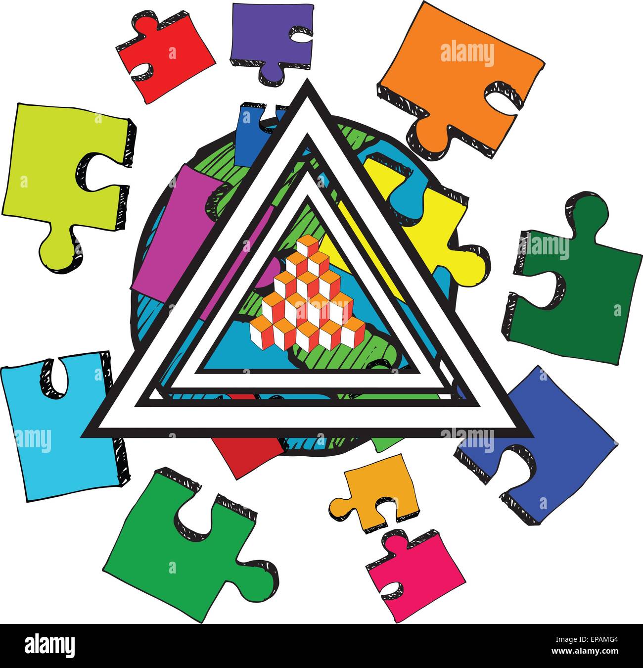 Jigsaw map of the world hi-res stock photography and images - Alamy