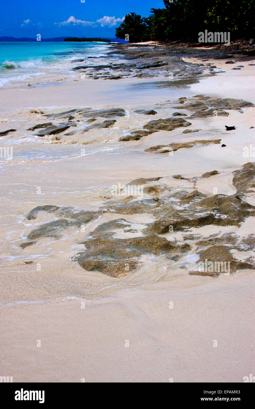 beach and sand in nosy be madagascar ,lowtide and rocks Stock Photo - Alamy