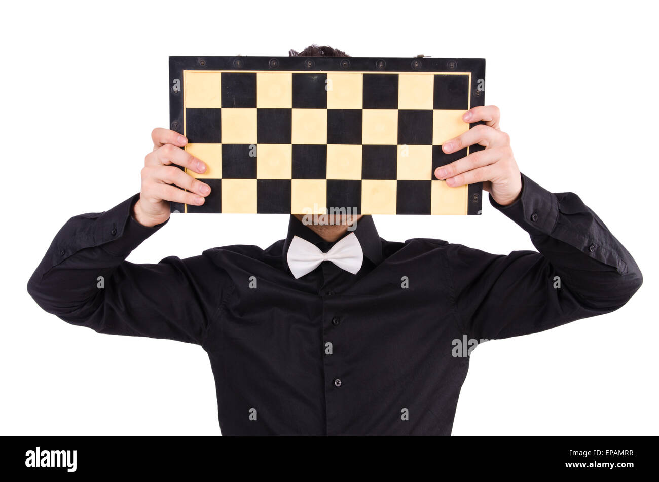 Funny chess player isolated on white Stock Photo - Alamy