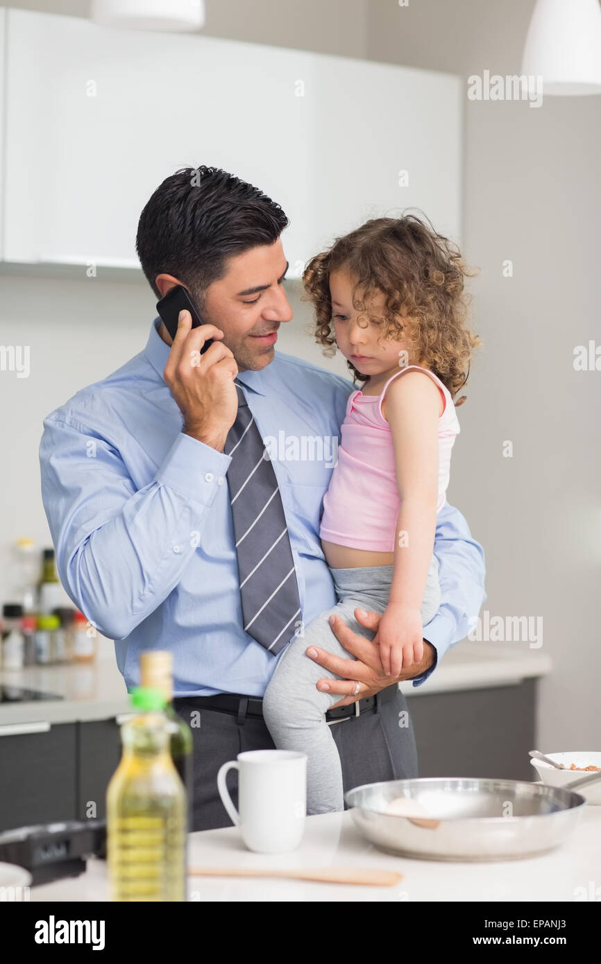 Father calling mobile phone family hi-res stock photography and images ...