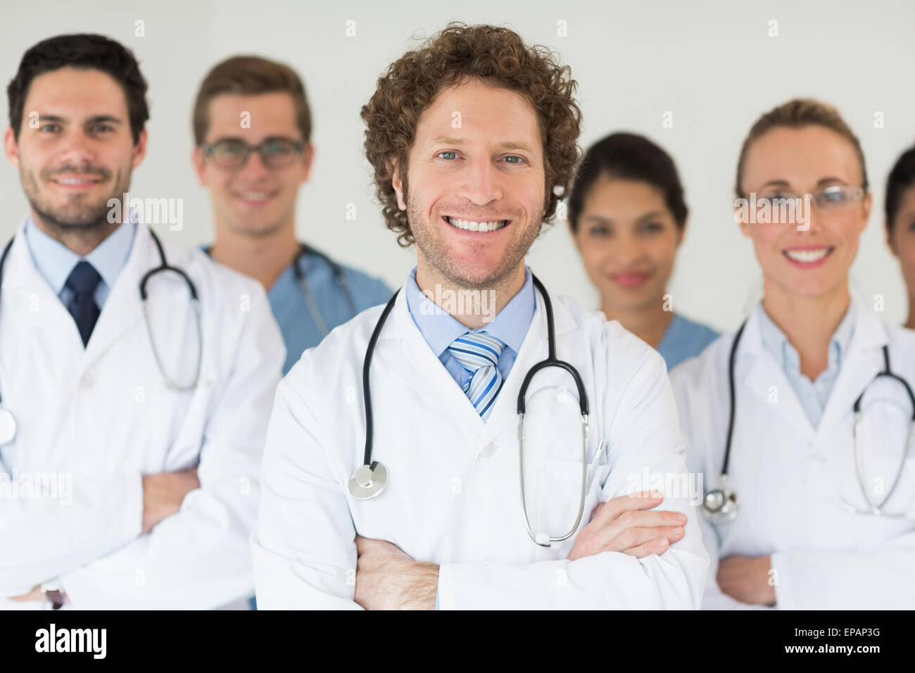 Smiling doctors and nurses Stock Photo - Alamy