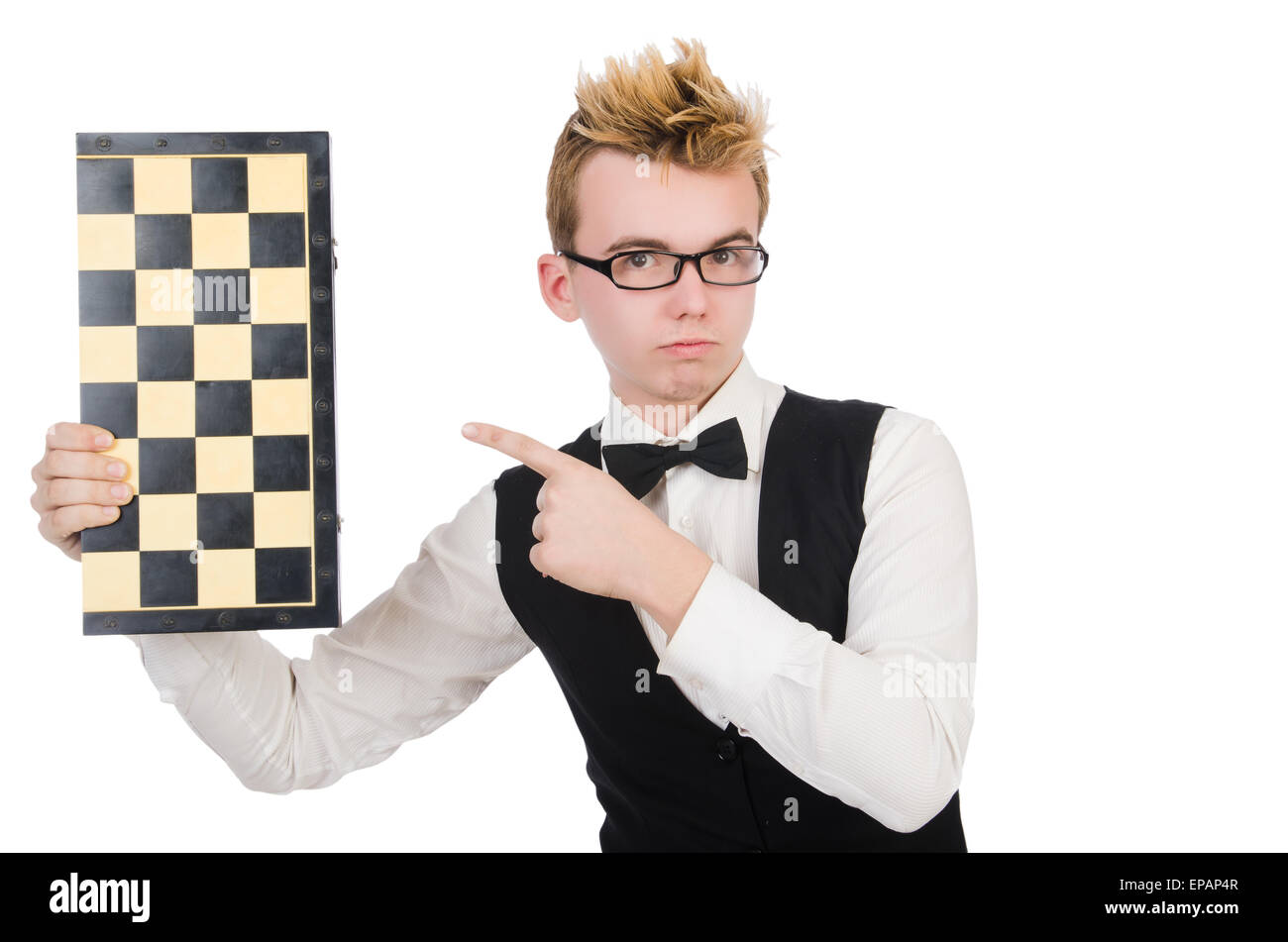 Funny chess player isolated on white Stock Photo - Alamy