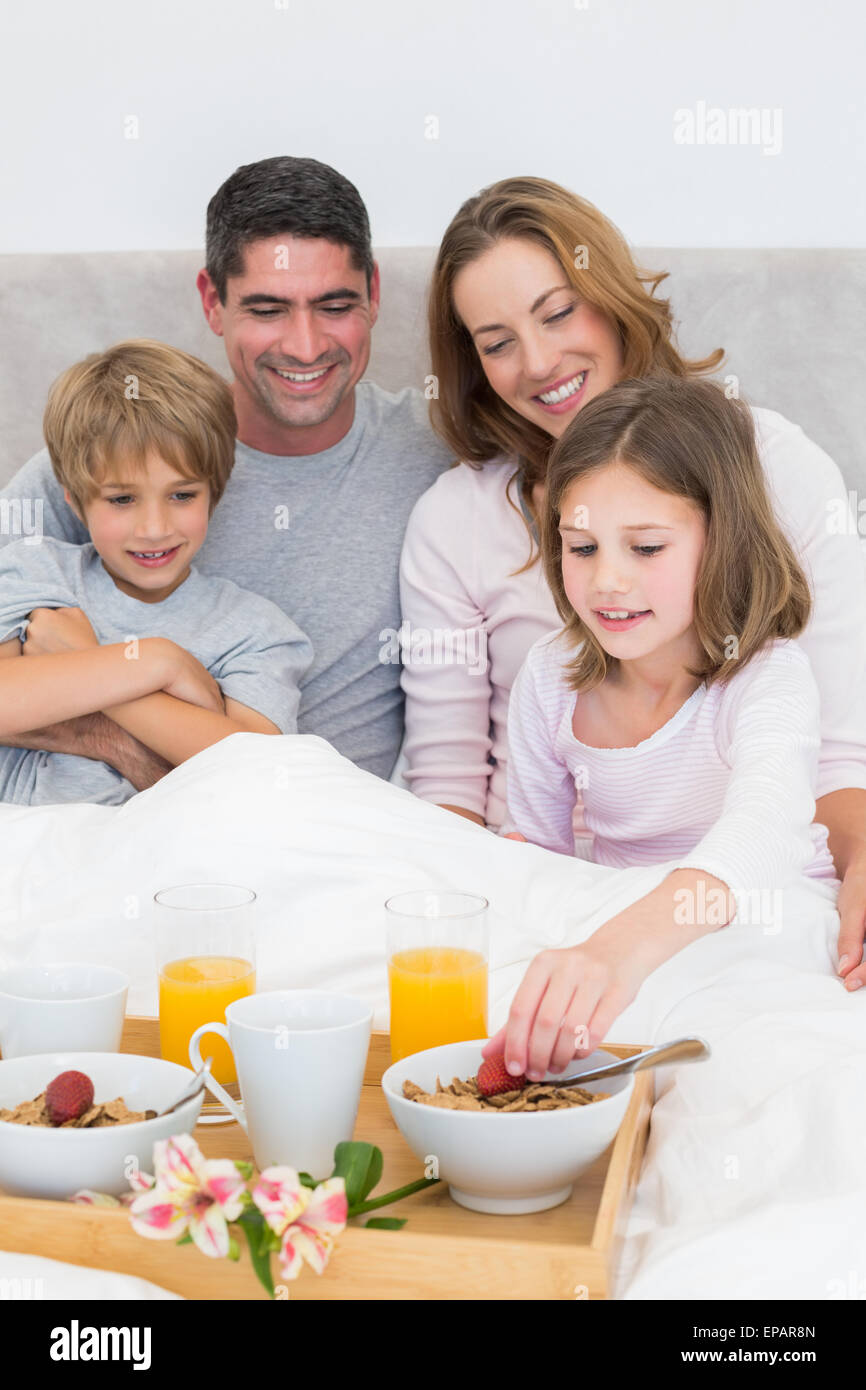 family having breakfast Stock Photo - Alamy
