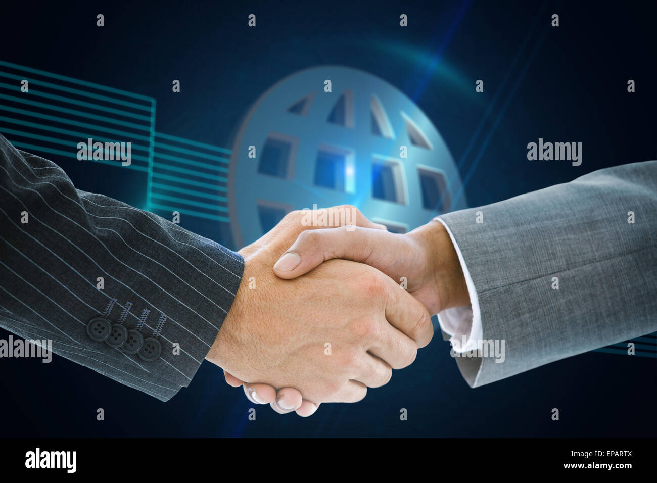 Handshake icon digital blue hi-res stock photography and images - Alamy