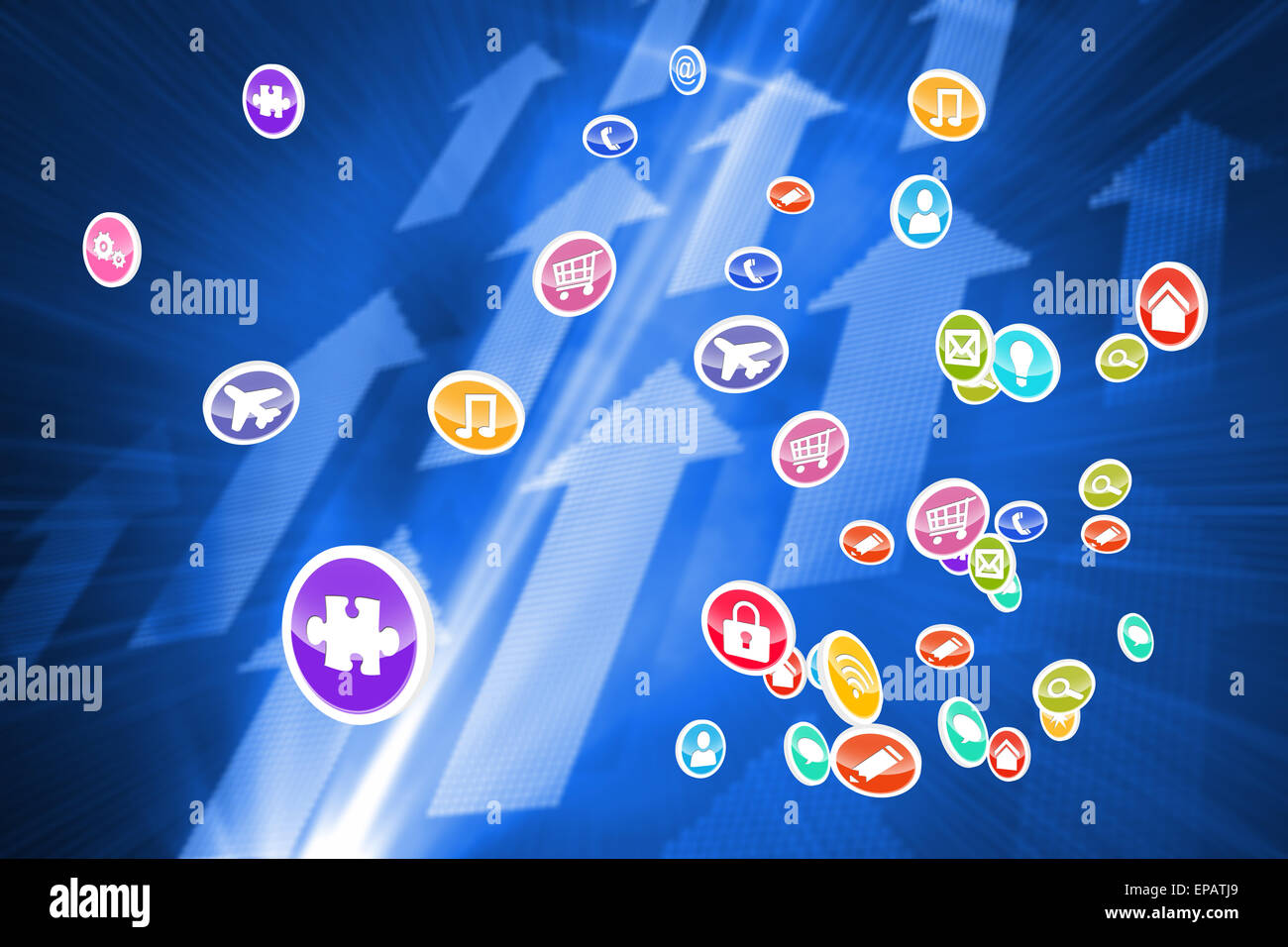 Composite image of colourful computer applications Stock Photo - Alamy