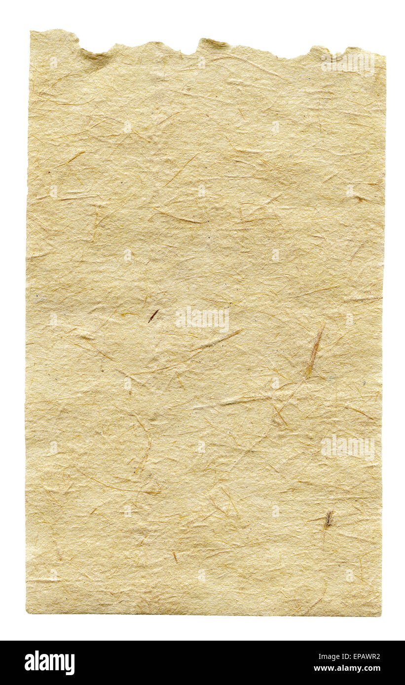 Rough handmade paper isolated on white background Stock Photo - Alamy