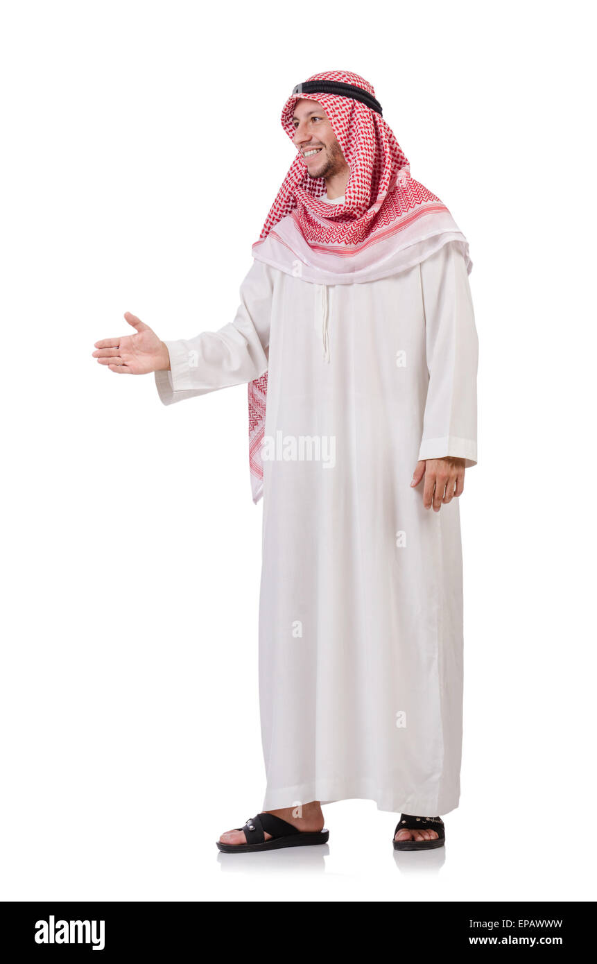 Arab man isolated on white Stock Photo - Alamy