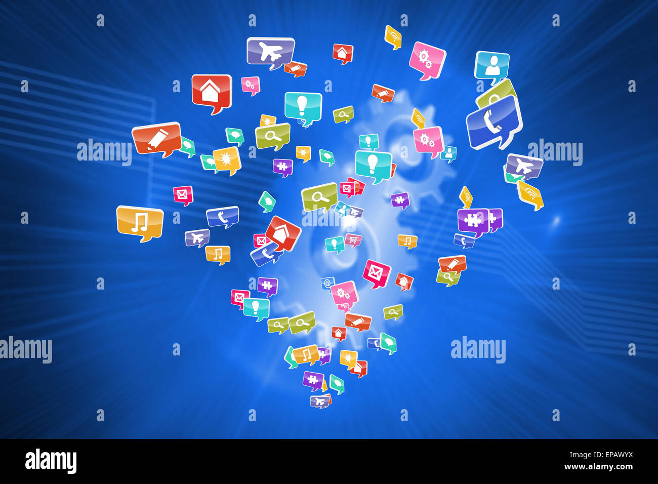 Composite image of colourful computer applications Stock Photo - Alamy