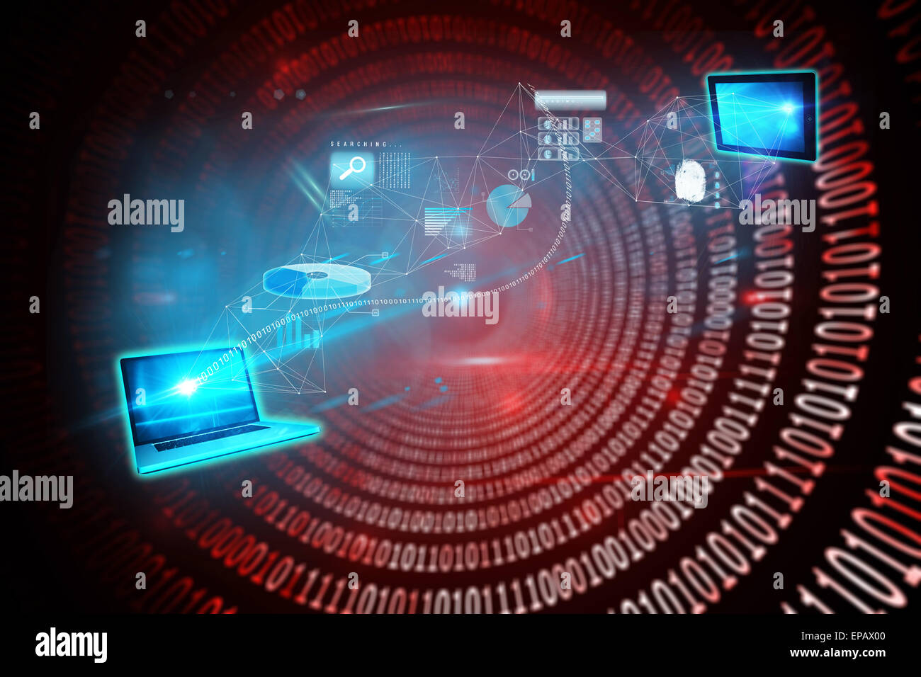 Composite image of file transfer background Stock Photo - Alamy