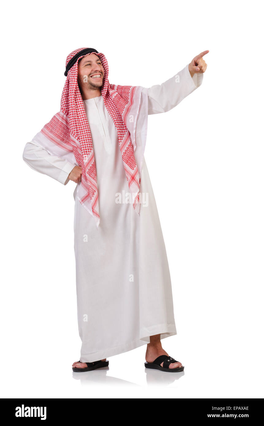 Arab man isolated on white Stock Photo - Alamy