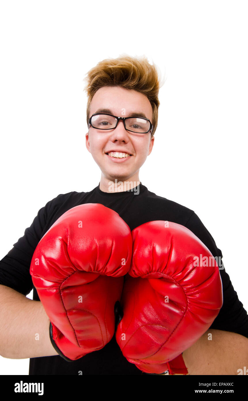 Funny boxer isolated on the white background Stock Photo - Alamy