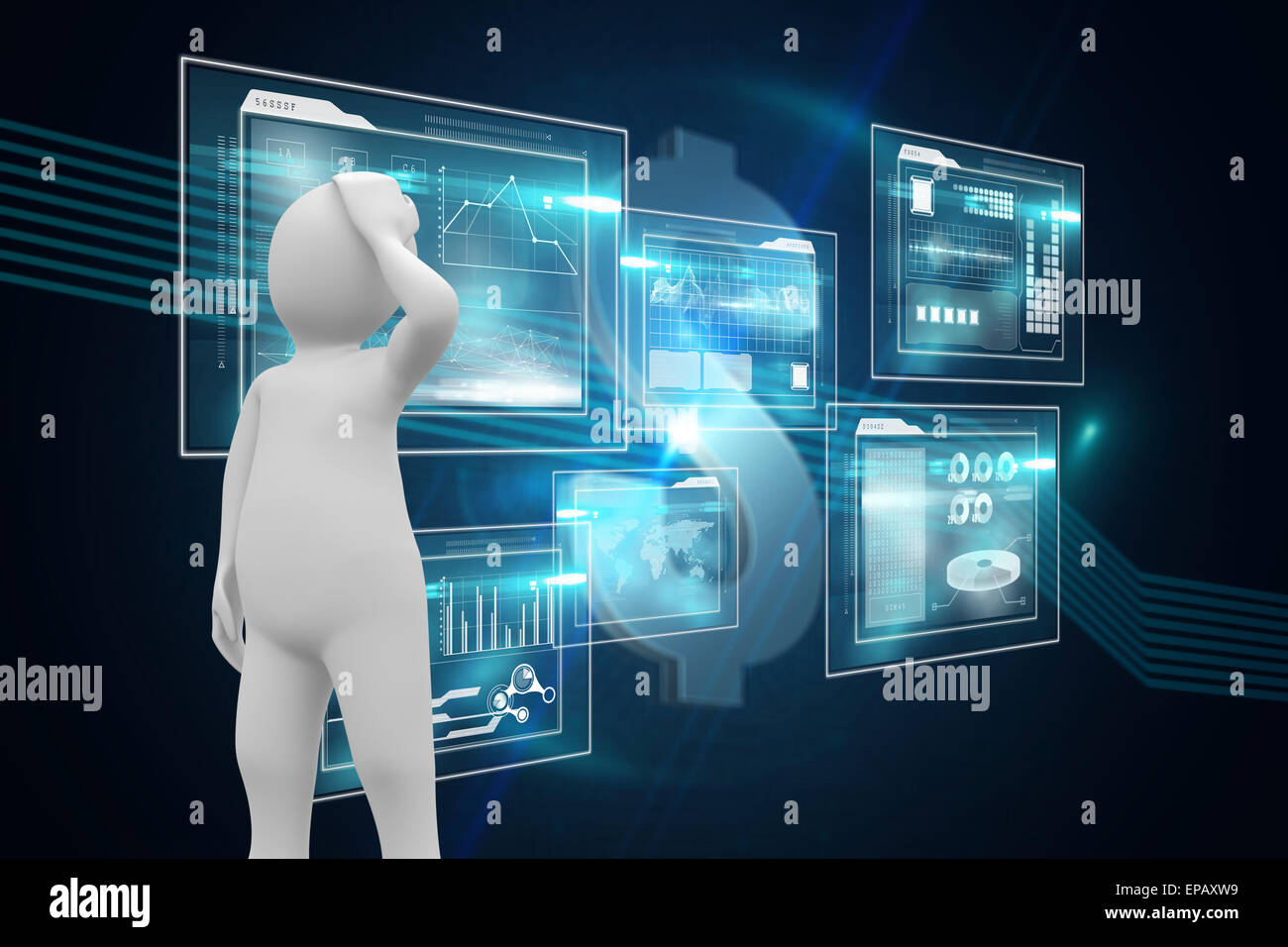 Composite image of white character thinking Stock Photo - Alamy