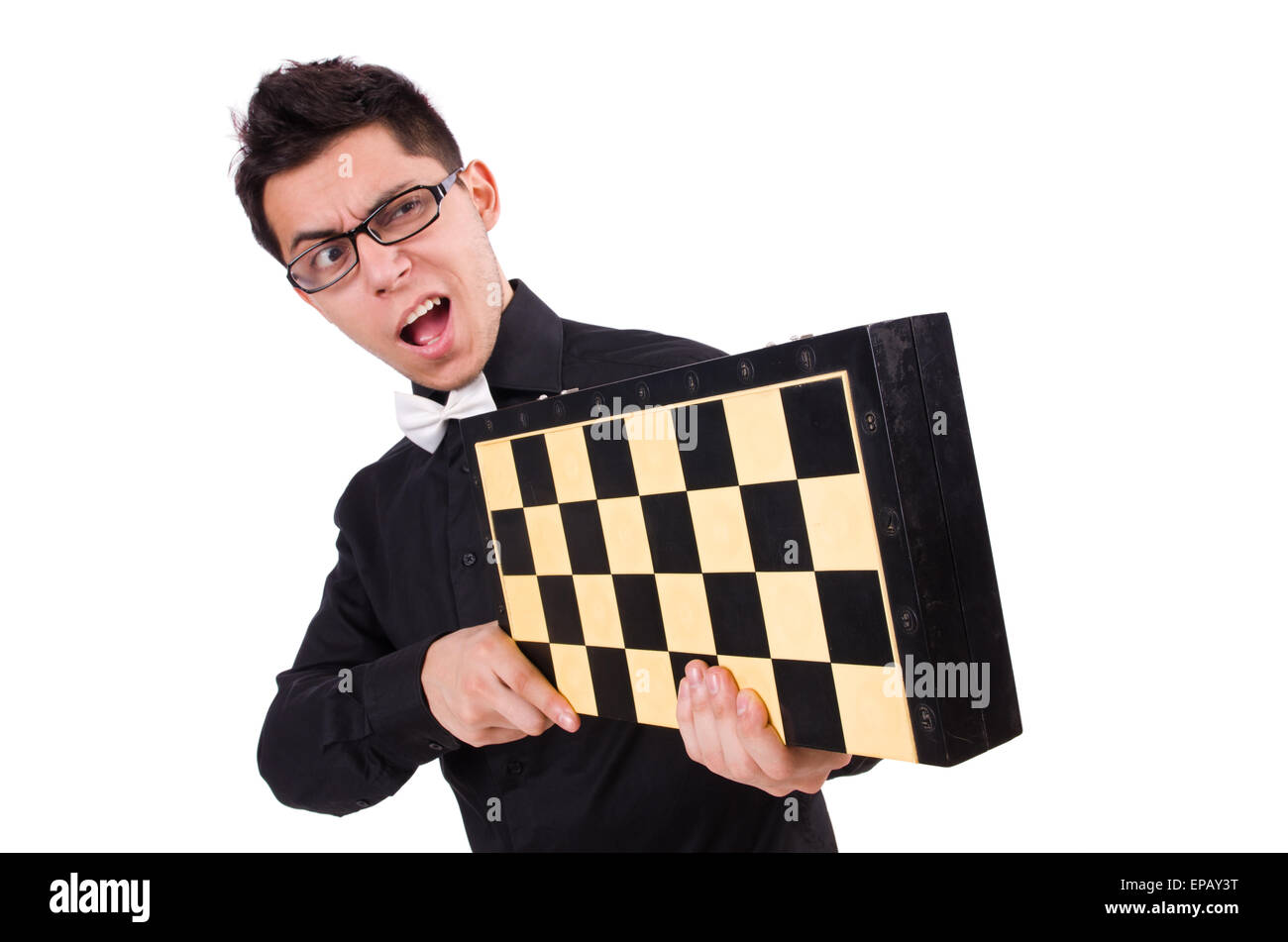Funny chess player isolated on white Stock Photo - Alamy